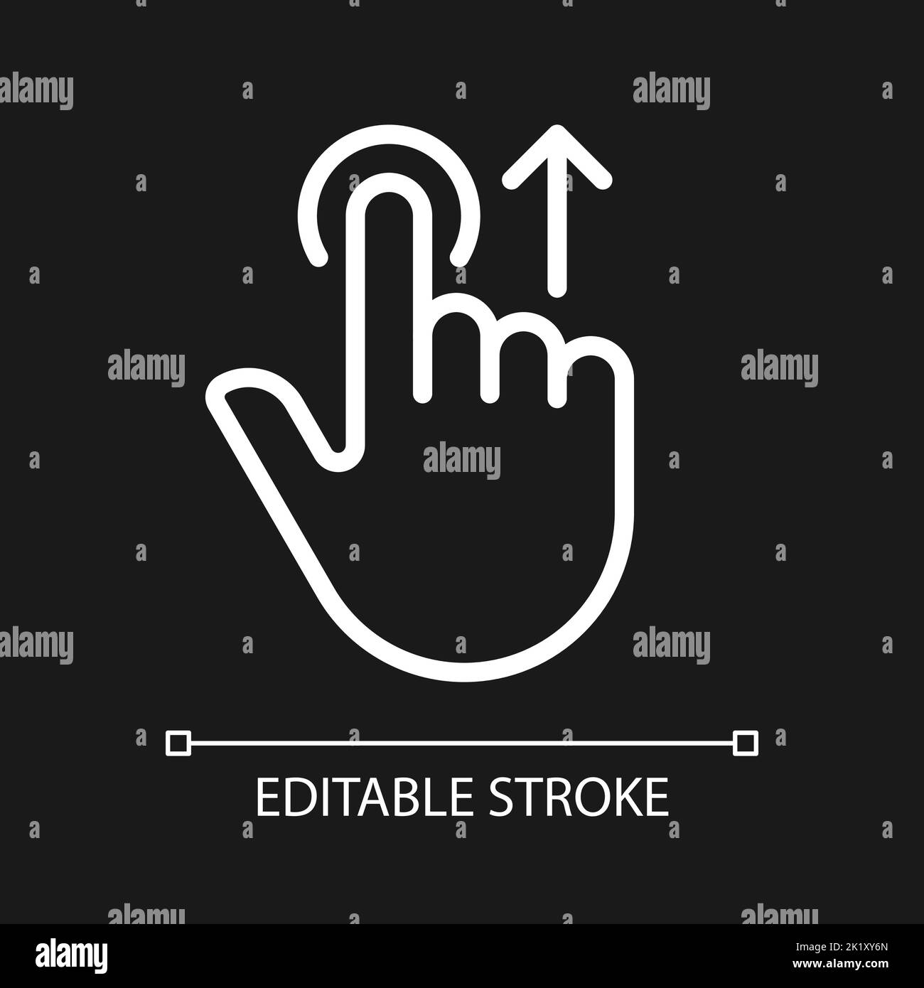 Move upwards pixel perfect white linear icon for dark theme Stock ...