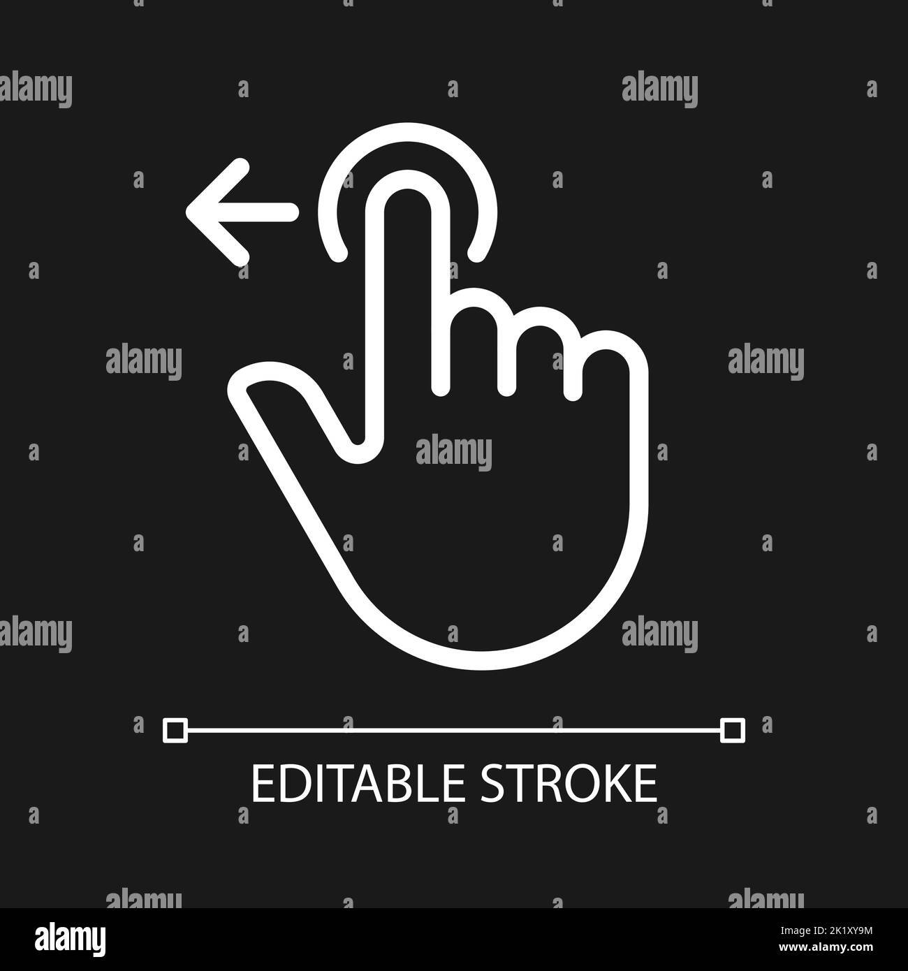Move to left pixel perfect white linear icon for dark theme Stock ...