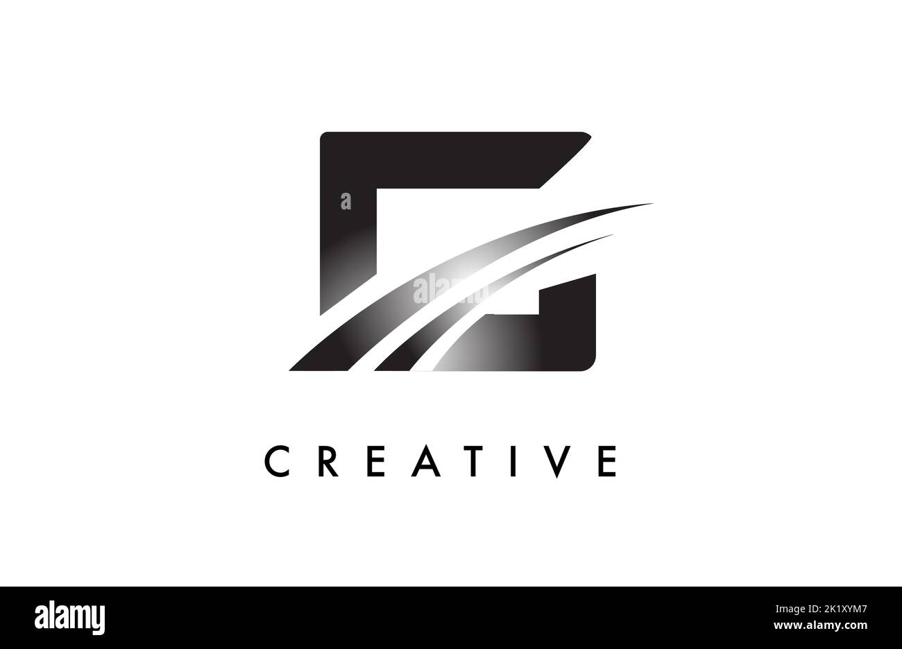 Letter C Logo Design Vector with Curved Swoosh Lines and Creative Look ...