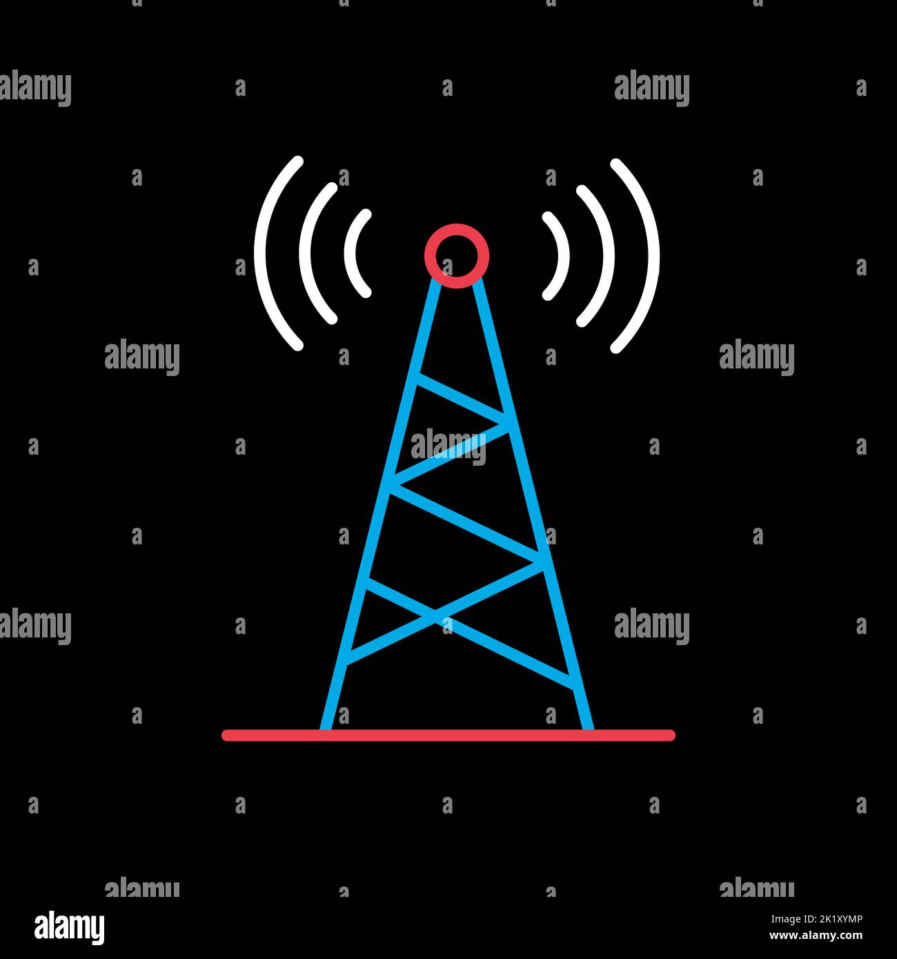 Communication antenna vector isolated on black background icon ...