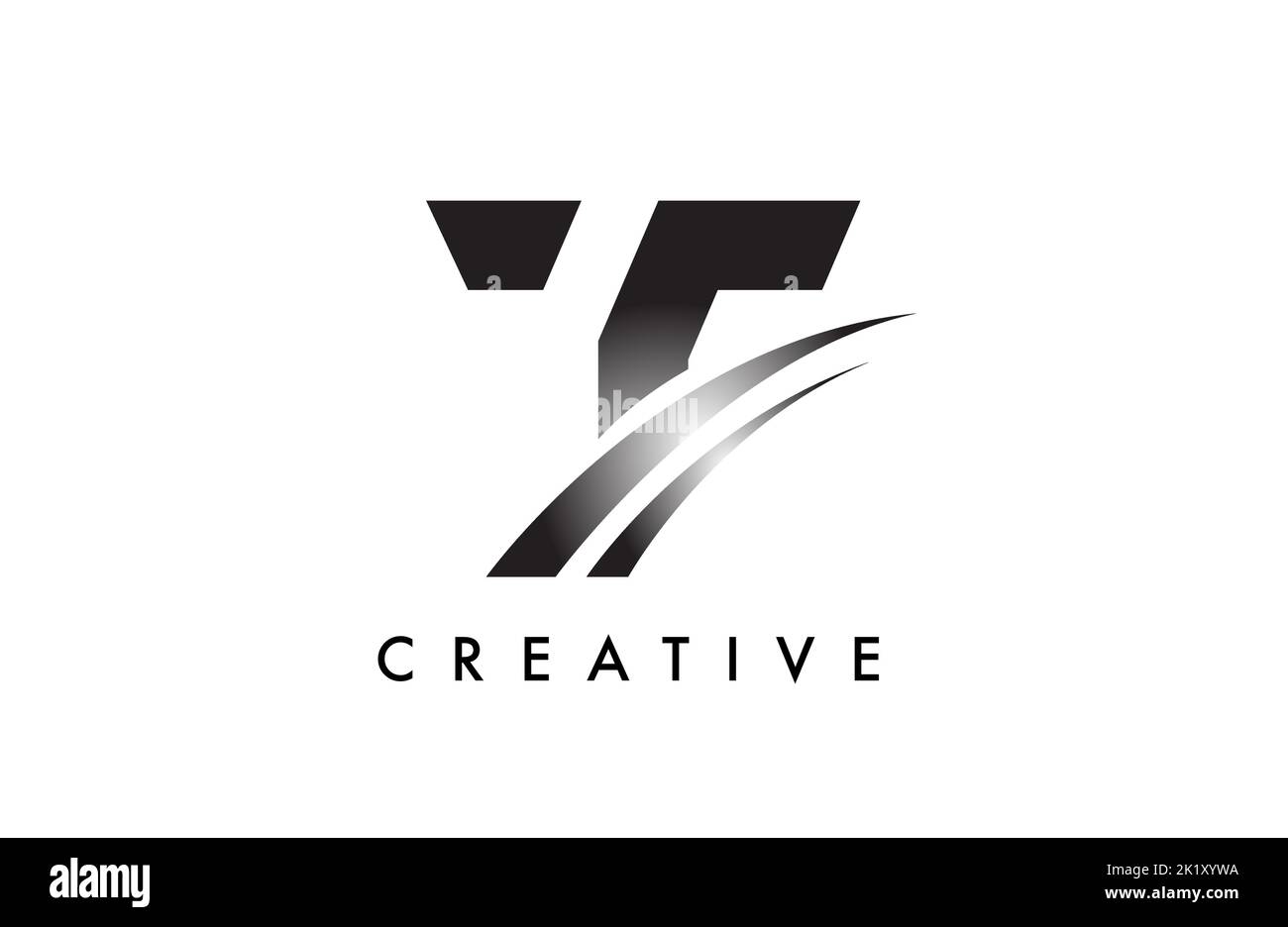 Letter T Logo Design Vector with Curved Swoosh Lines and Creative Look ...