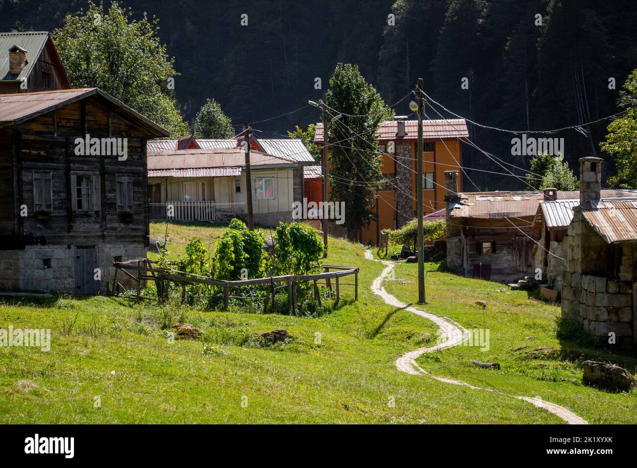 Rize, Turkey - September 2022: Village houses and natural scenery in ...