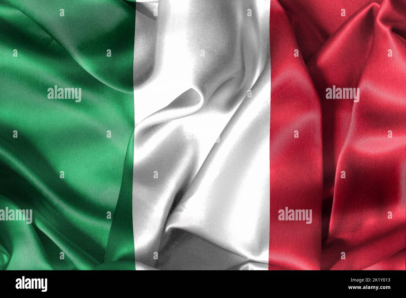 The flag of Italy with realistic waving fabric design Stock Photo - Alamy