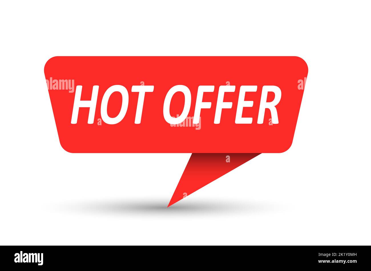 HOT OFFER. Vector banner, pointer, sticker, label or speech bubble ...