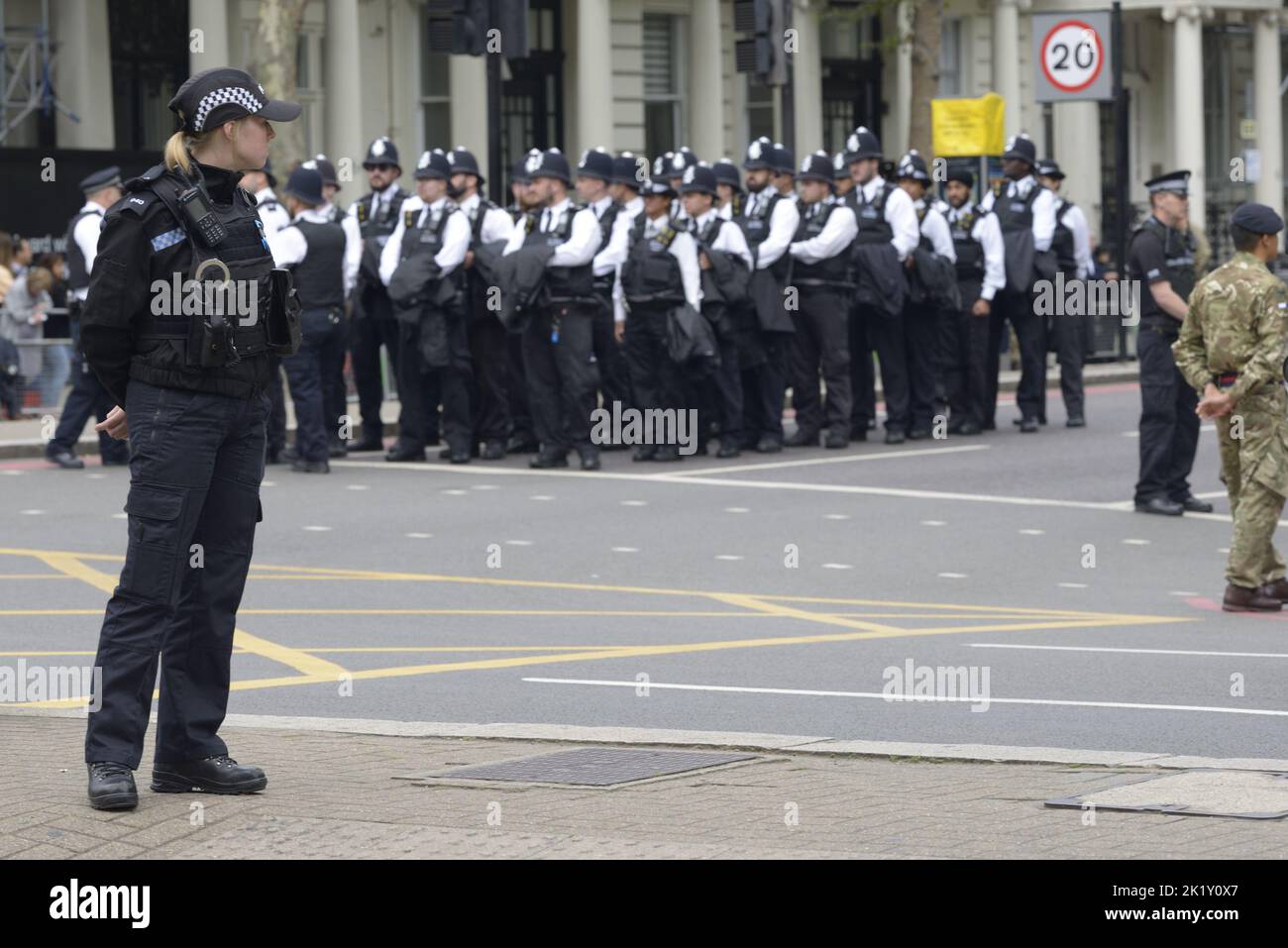 London, UK. The day of the State Funeral of Queen Elizabeth II. Police ...