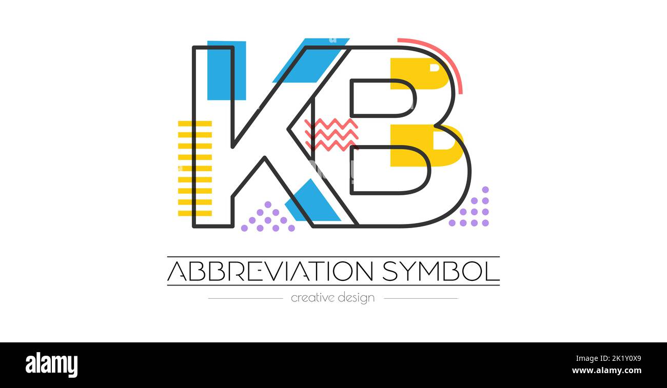 Letters K and B. Merging of two letters. Initials logo or abbreviation ...