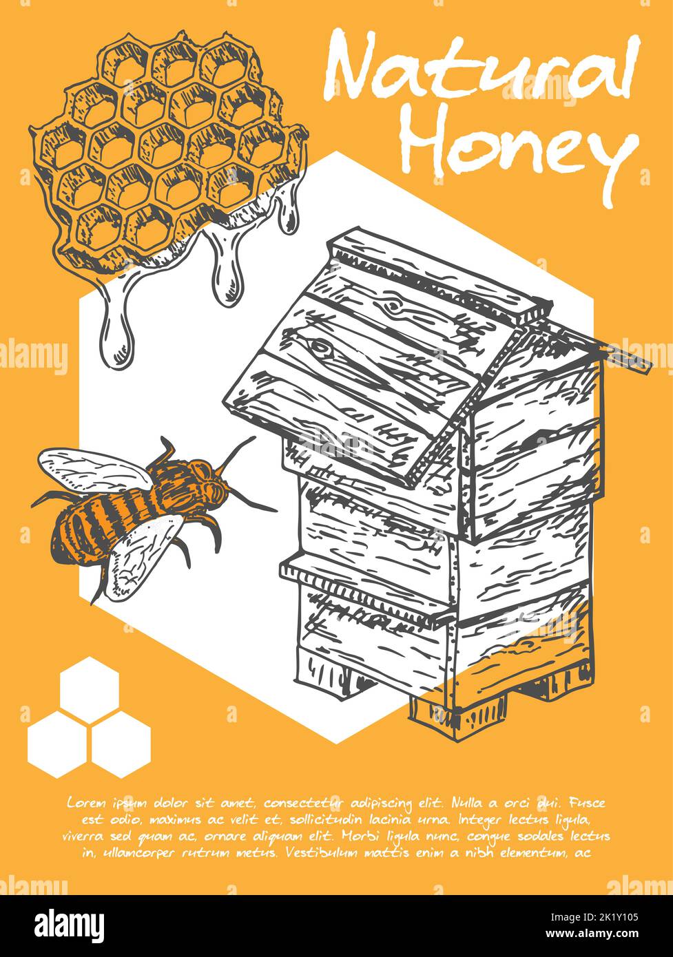 Honey bee vector illustration label banner design Stock Vector Image ...