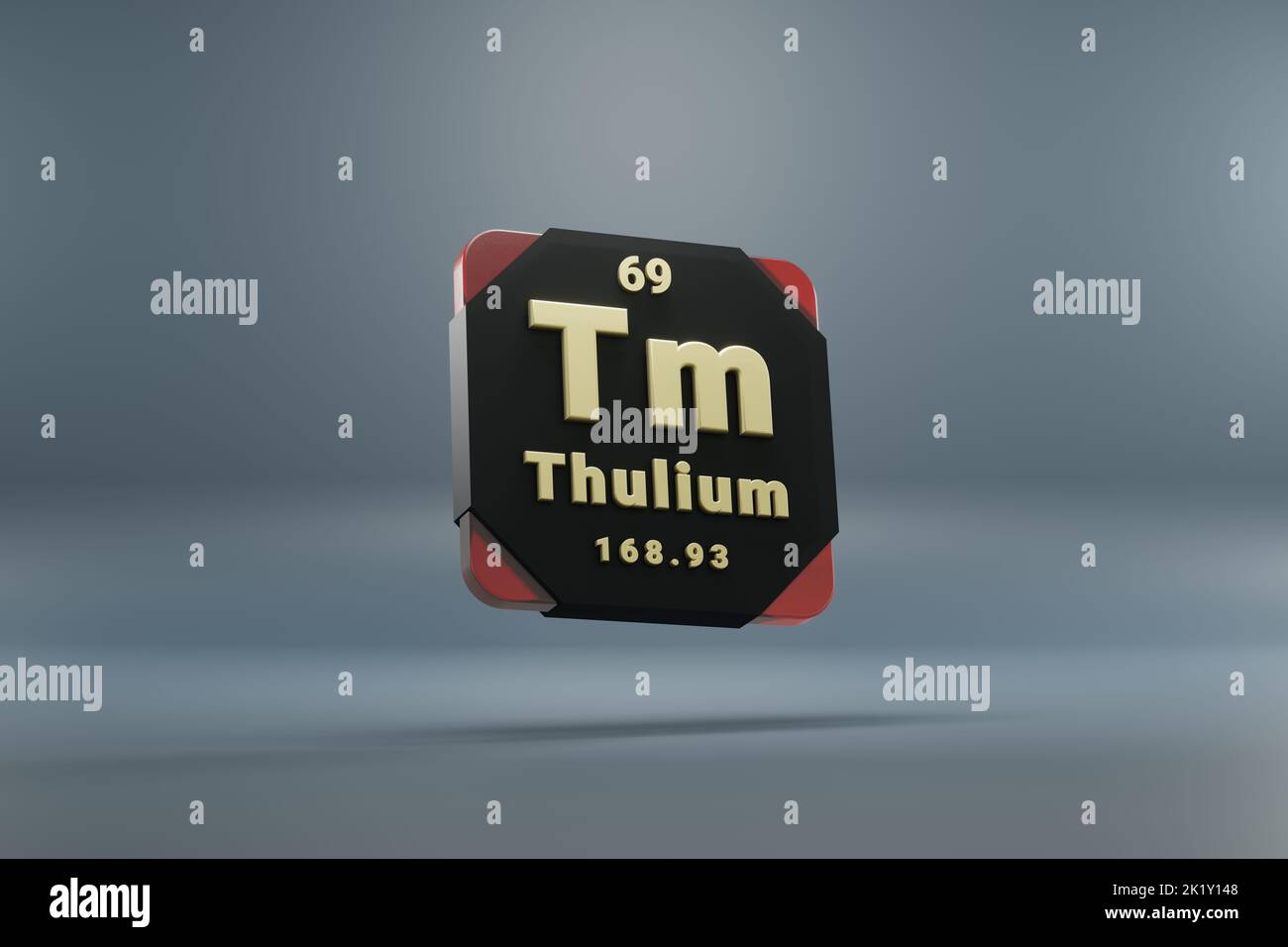 Beautiful abstract illustrations Standing black and red Thulium element ...