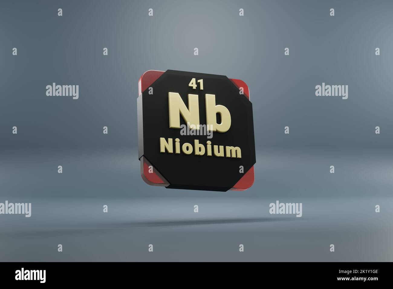 Beautiful abstract illustrations Standing black and red Niobium element ...