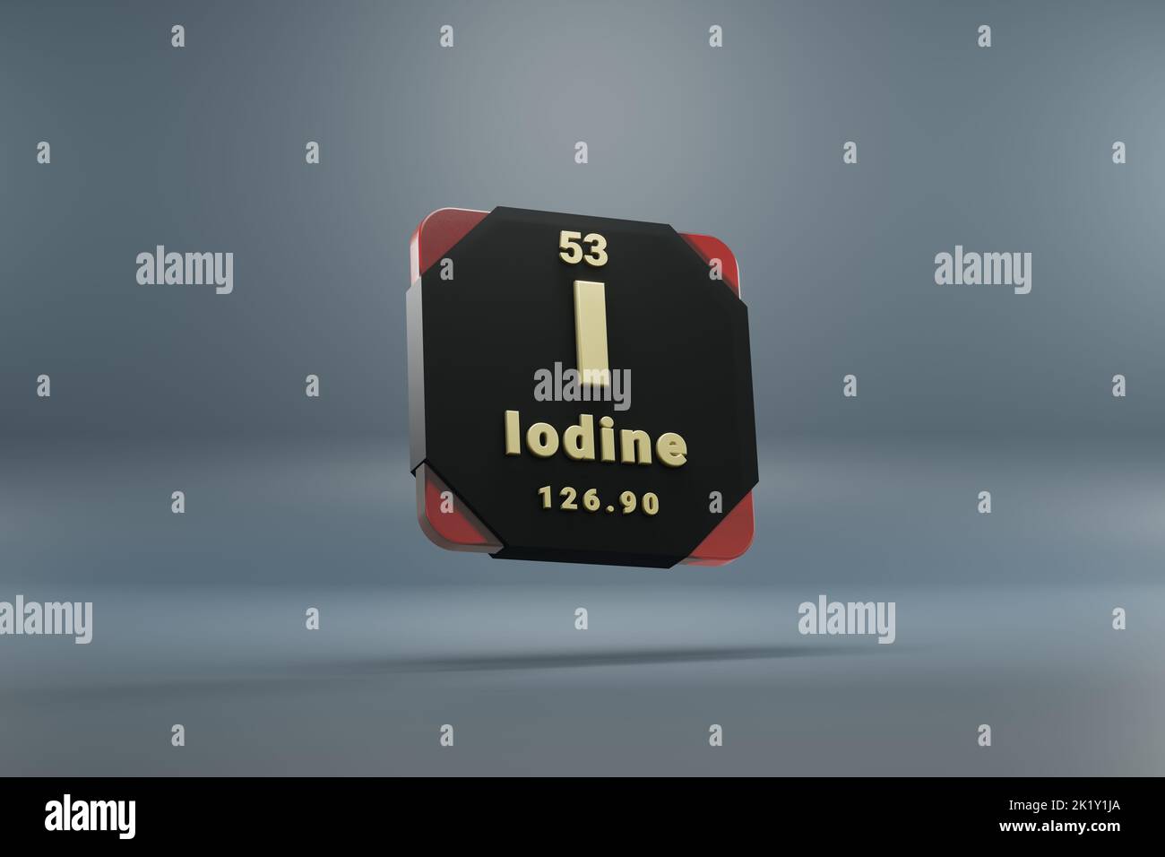 Beautiful abstract illustrations Standing black and red Iodine element ...