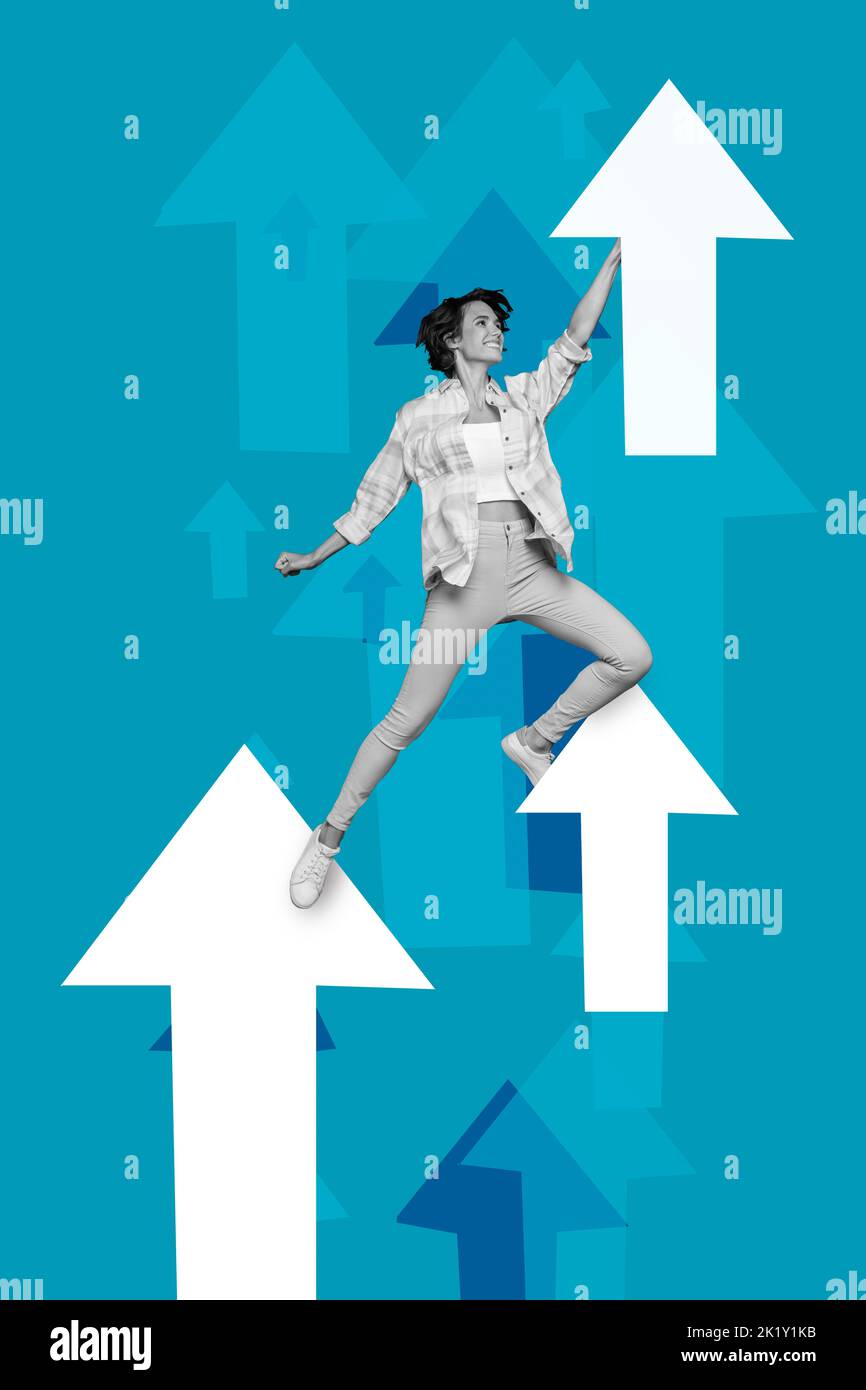 Creative 3d collage artwork postcard poster sketch of hardworking lady ...