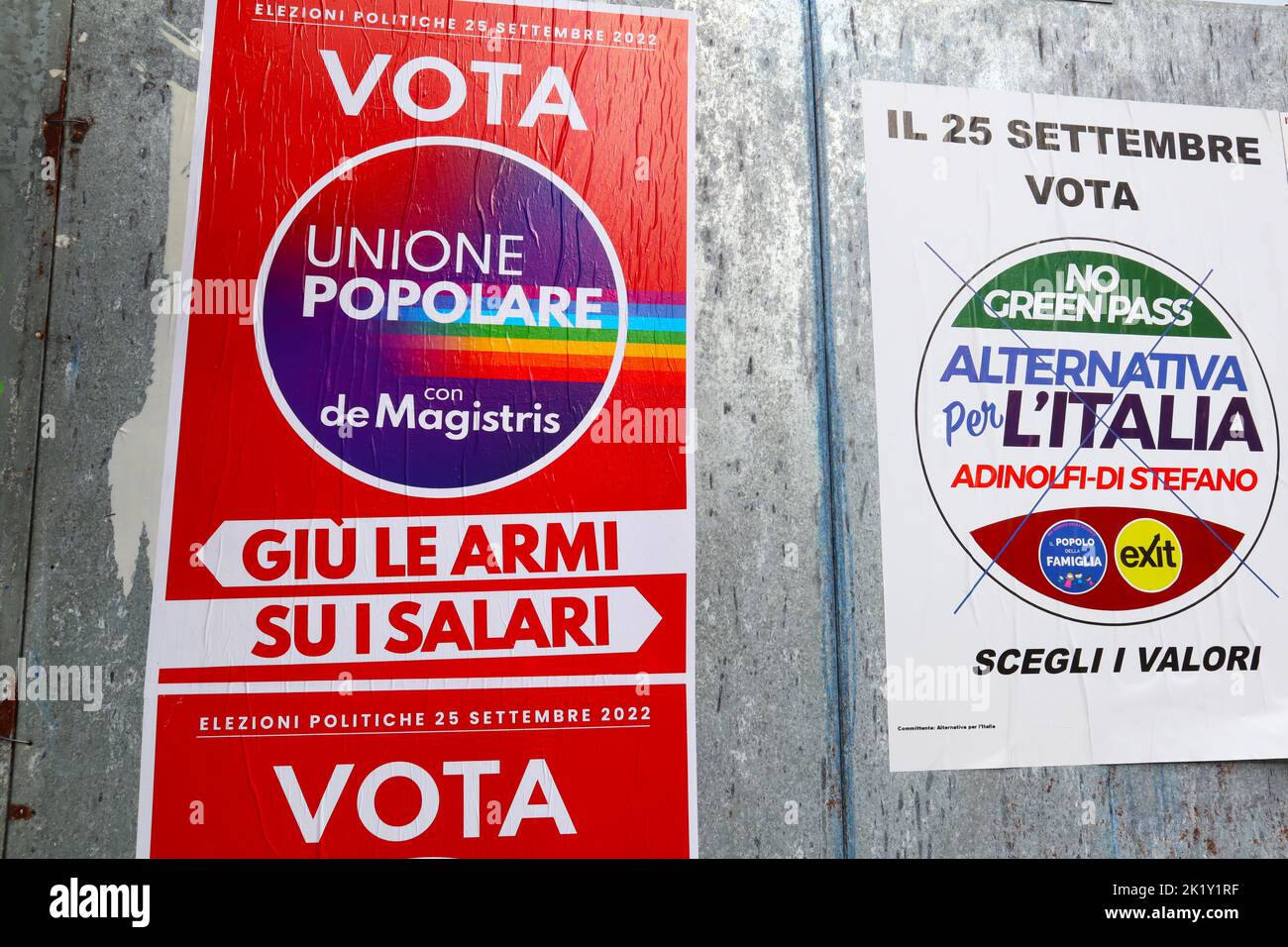 Italian Election wall posters with symbols of political parties of ...