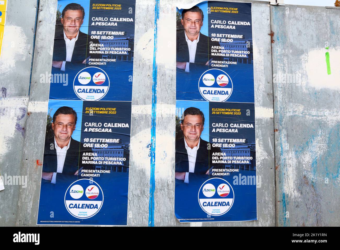 Italian Election wall posters with symbols of political parties AZIONE ...
