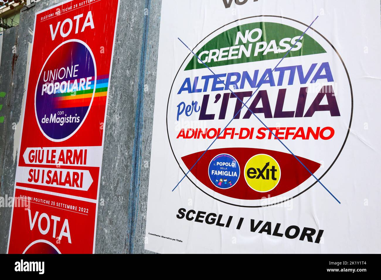 Italian Election wall posters with symbols of political parties of ...