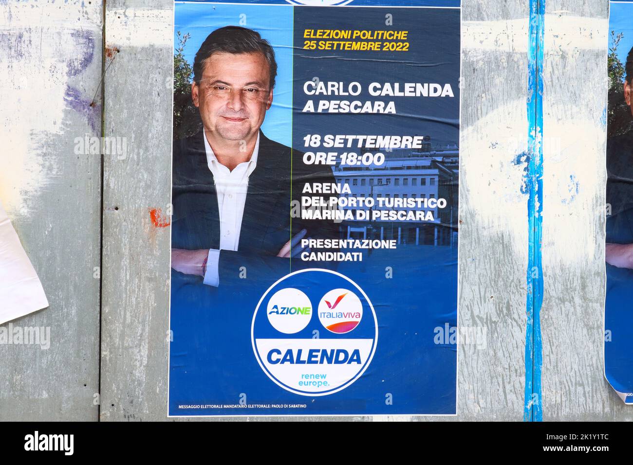 Italian Election wall poster with symbols of political parties AZIONE ...