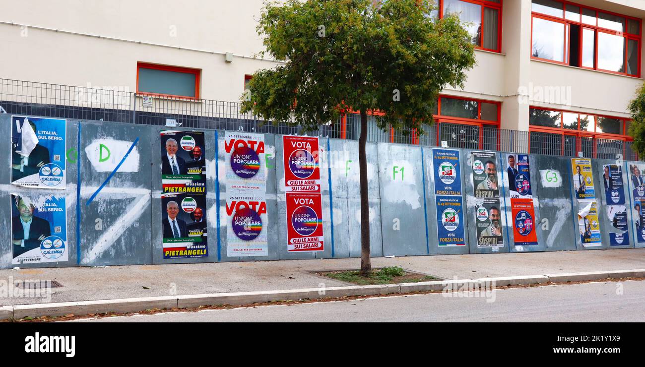 Italian Election wall posters of Political Parties for general election ...