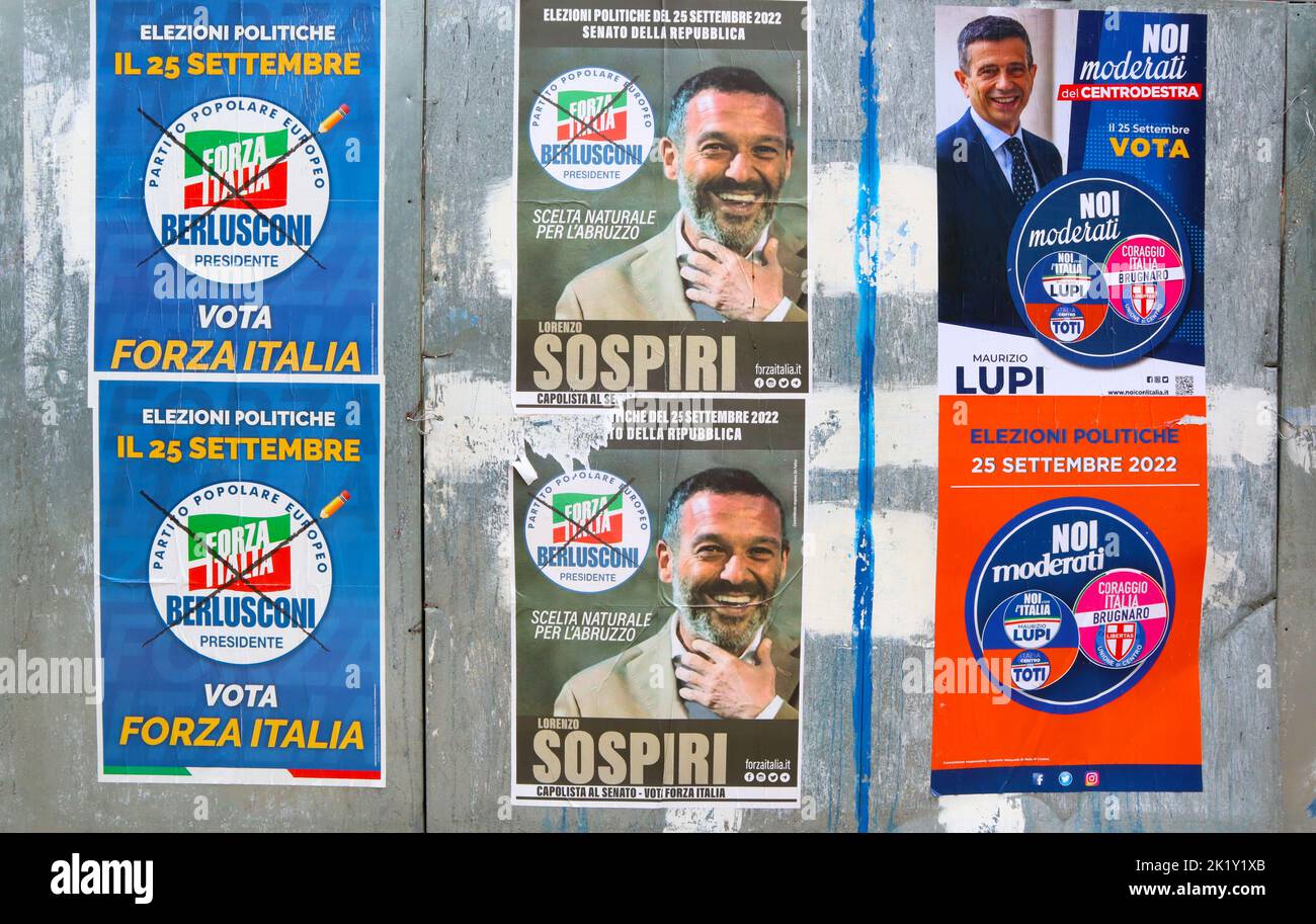 Italian Election wall posters of Political Parties for general election ...