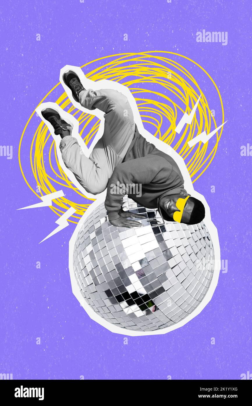 Creative 3d collage artwork postcard poster sketch graphics of funny ...