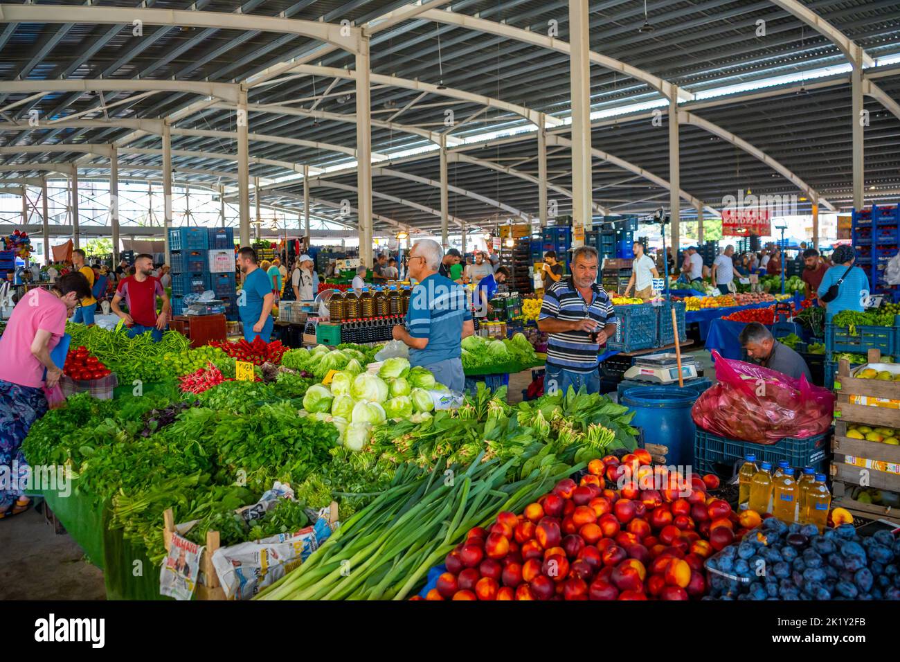 Antalya, Turkey - September 13, 2022: People at the local traditional ...