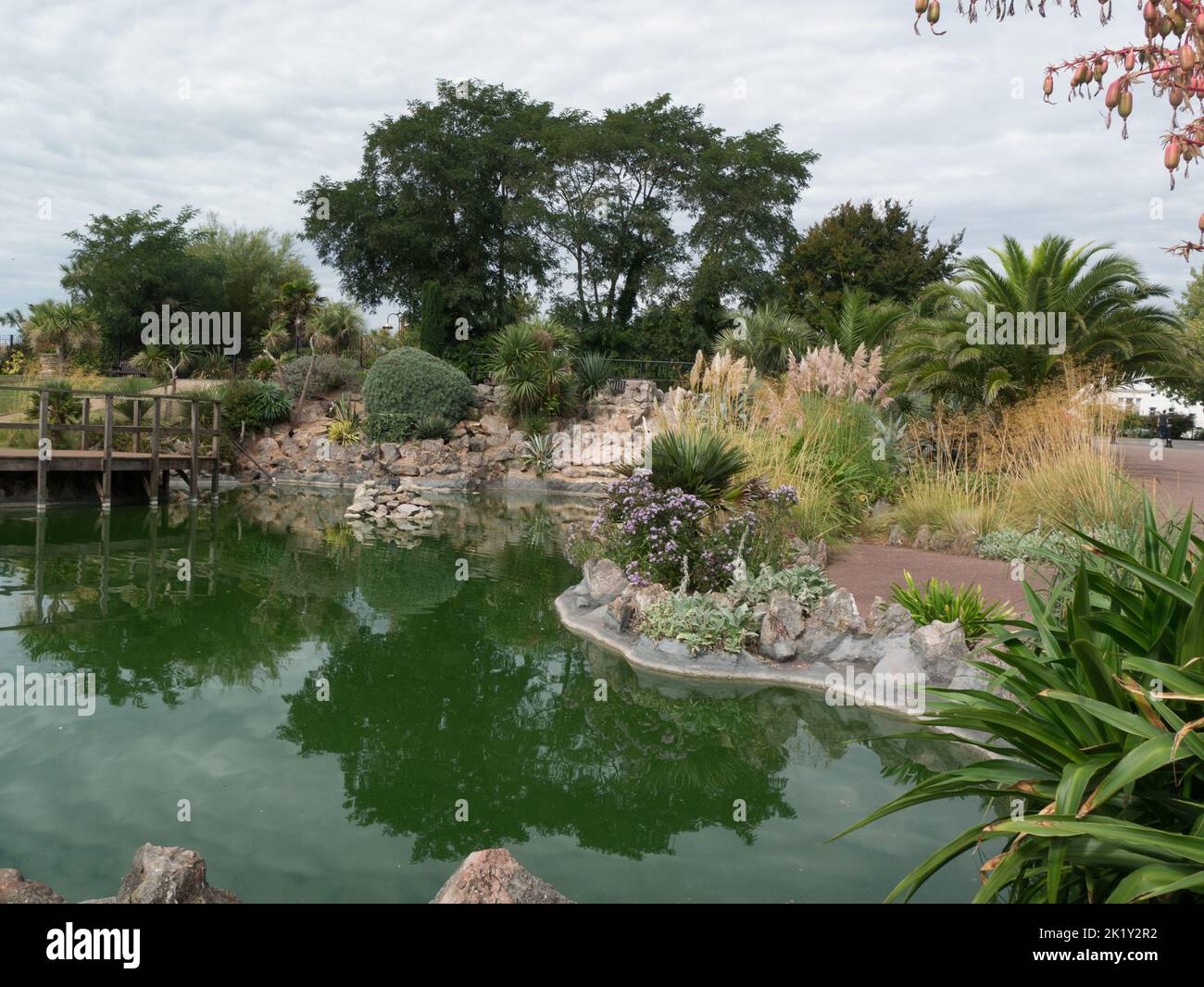Well maintained park in southern england seaside town hi-res stock ...