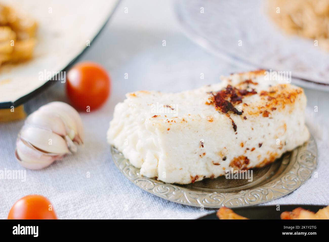 roasted paneer on metal plate, ready to eat Stock Photo - Alamy
