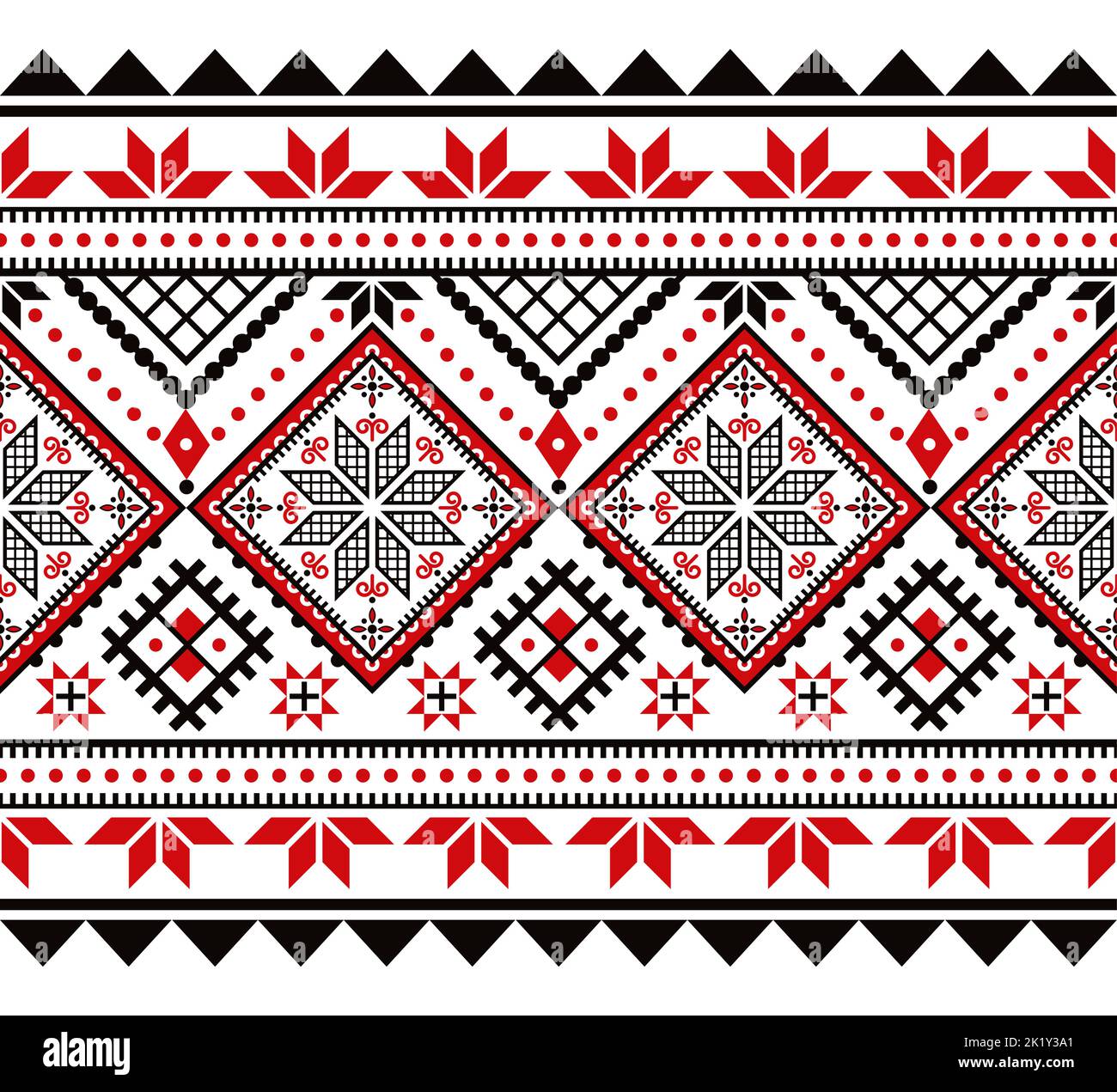 Ukrainian seamless vector pattern - Hutsul Pysanky (Easter eggs) folk ...
