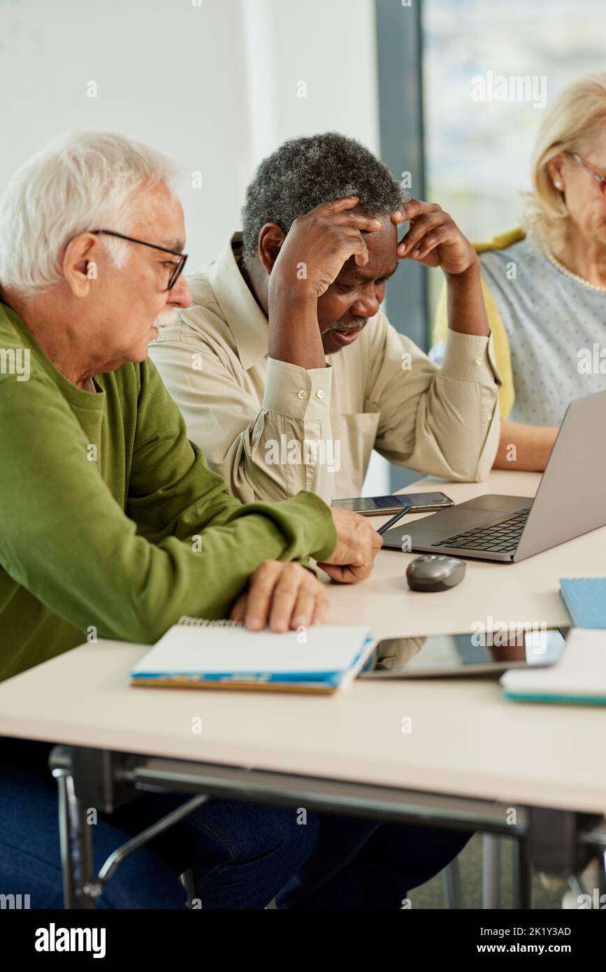 The multicultural senior students confused by technology in the ...