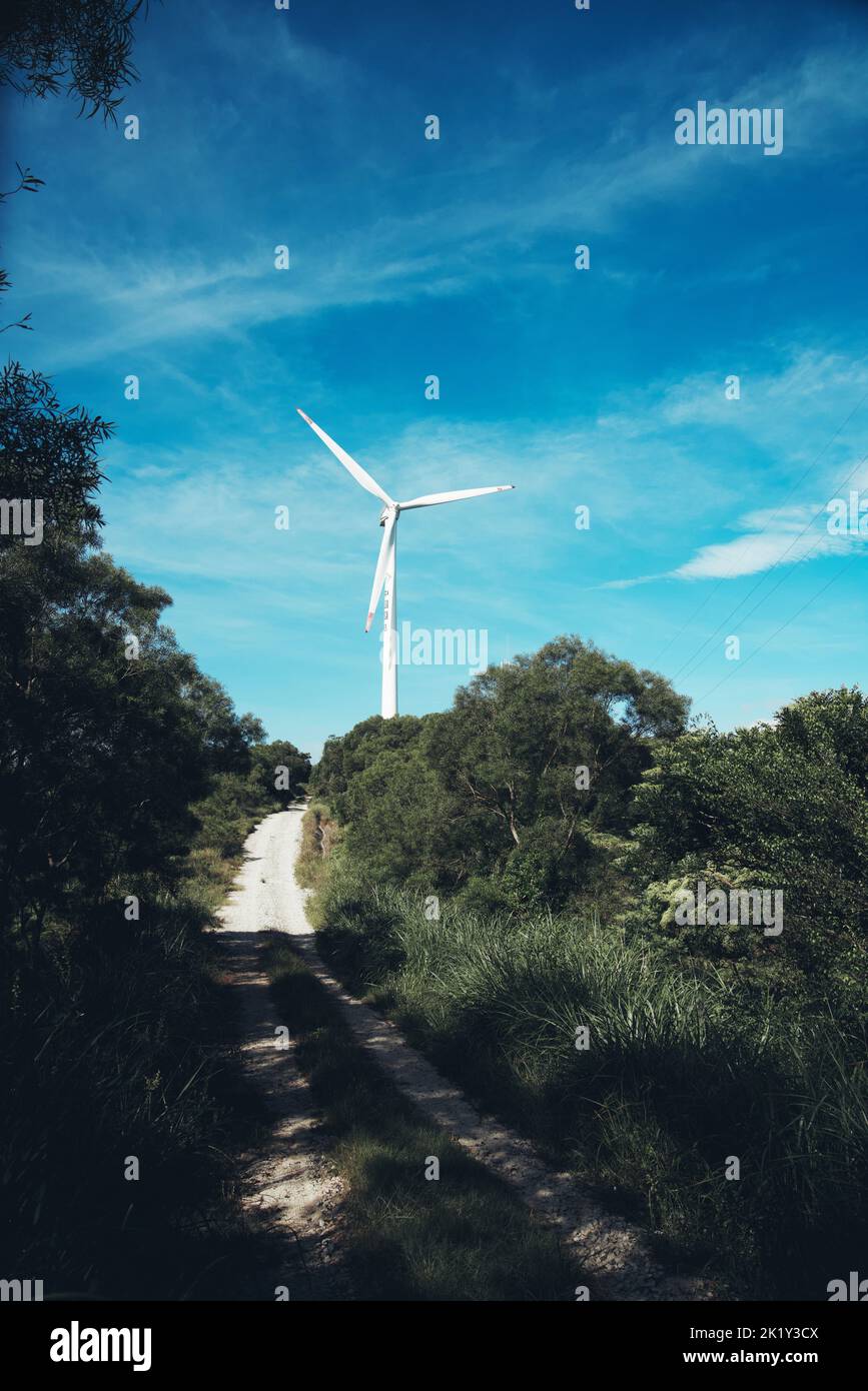 Windmill on mountain Stock Photo - Alamy