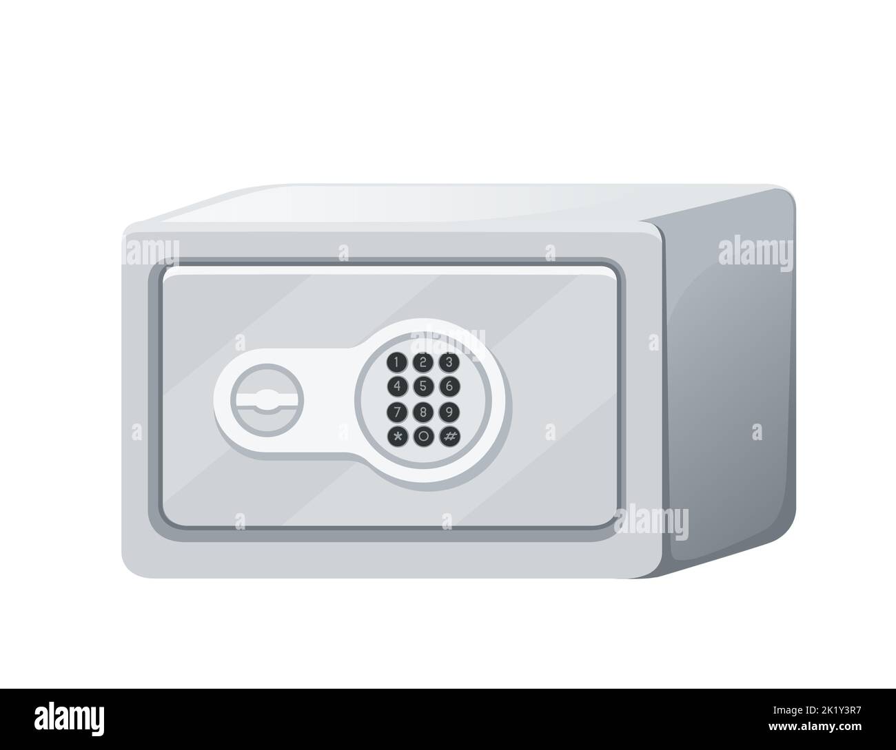 Armored steel safe with password lock silver colored vector ...