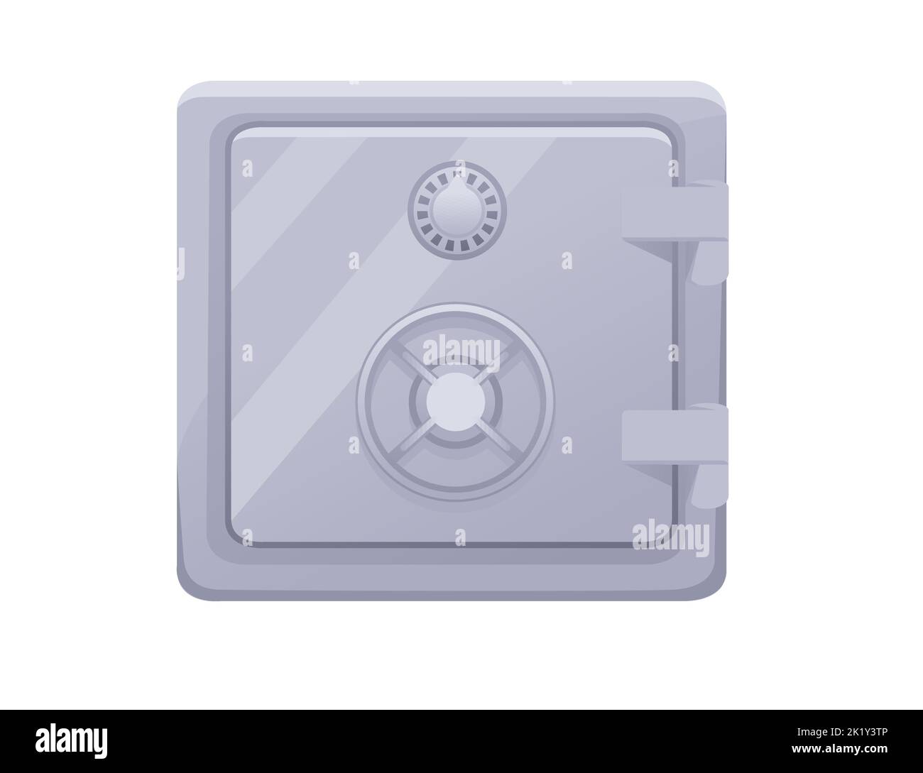 Armored steel safe with password lock silver colored vector ...