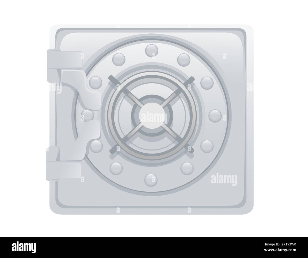 Big armored steel door safe for safety keeping money vector ...