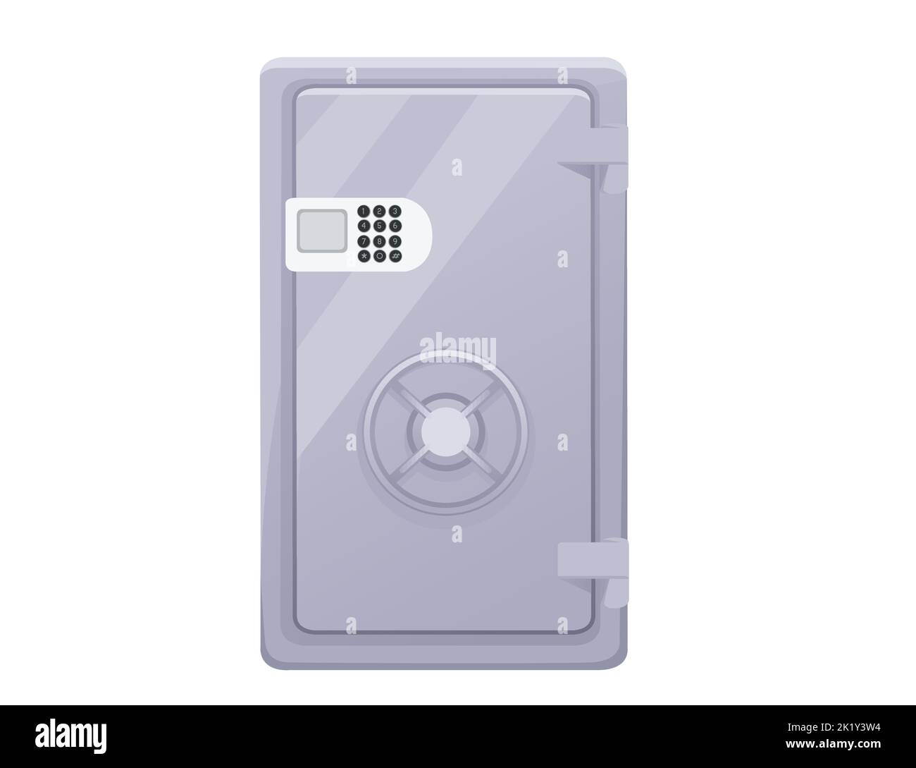 Armored steel safe with password lock silver colored vector ...