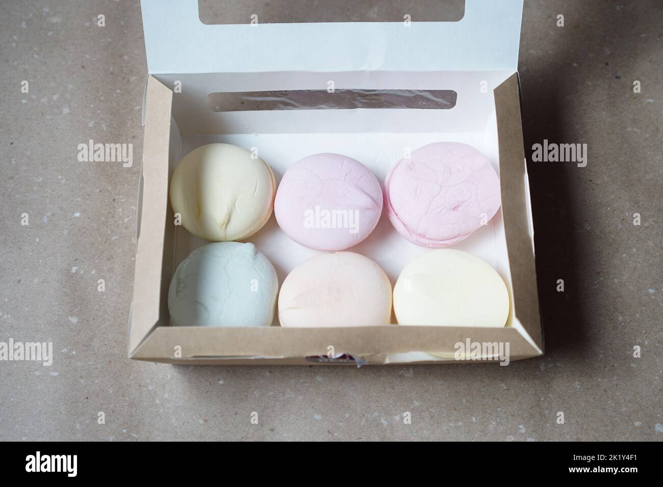 Box marshmallows pink background hi-res stock photography and images ...