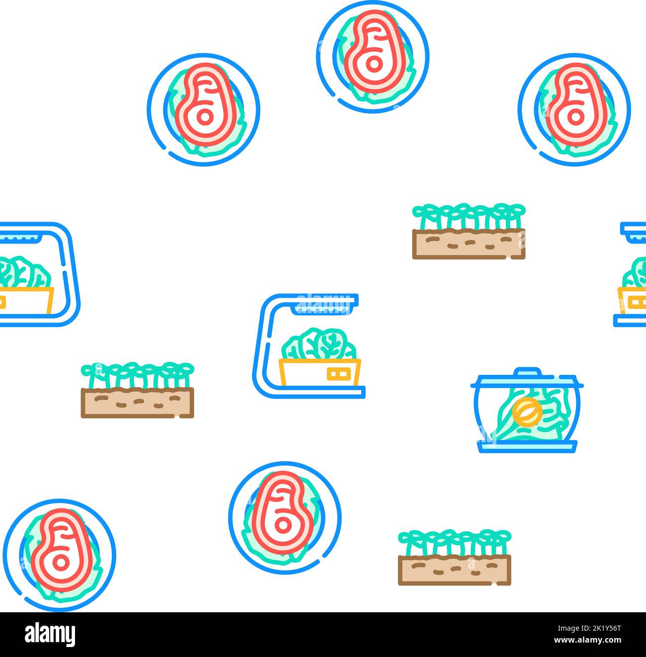 lettuce salad leaf vegetable vector seamless pattern Stock Vector Image ...