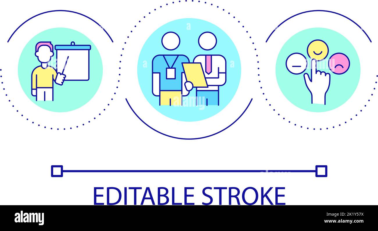 Training and examining of staff loop concept icon Stock Vector Image ...