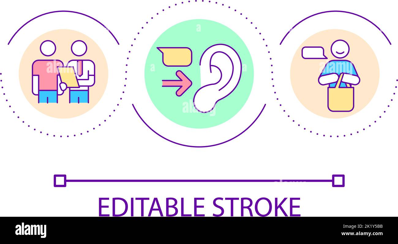 Listen to customers loop concept icon Stock Vector Image & Art - Alamy