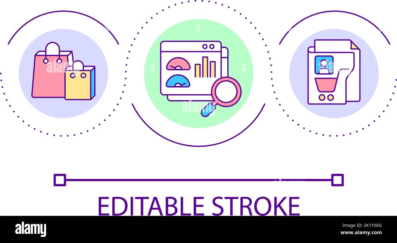 Analysing shopping activity loop concept icon Stock Vector Image & Art ...