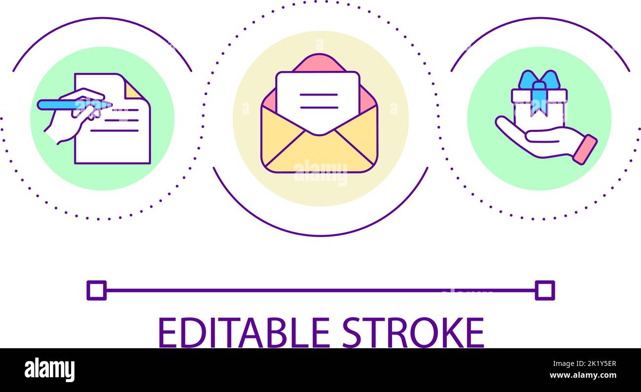 Writing greeting letters loop concept icon Stock Vector Image & Art - Alamy