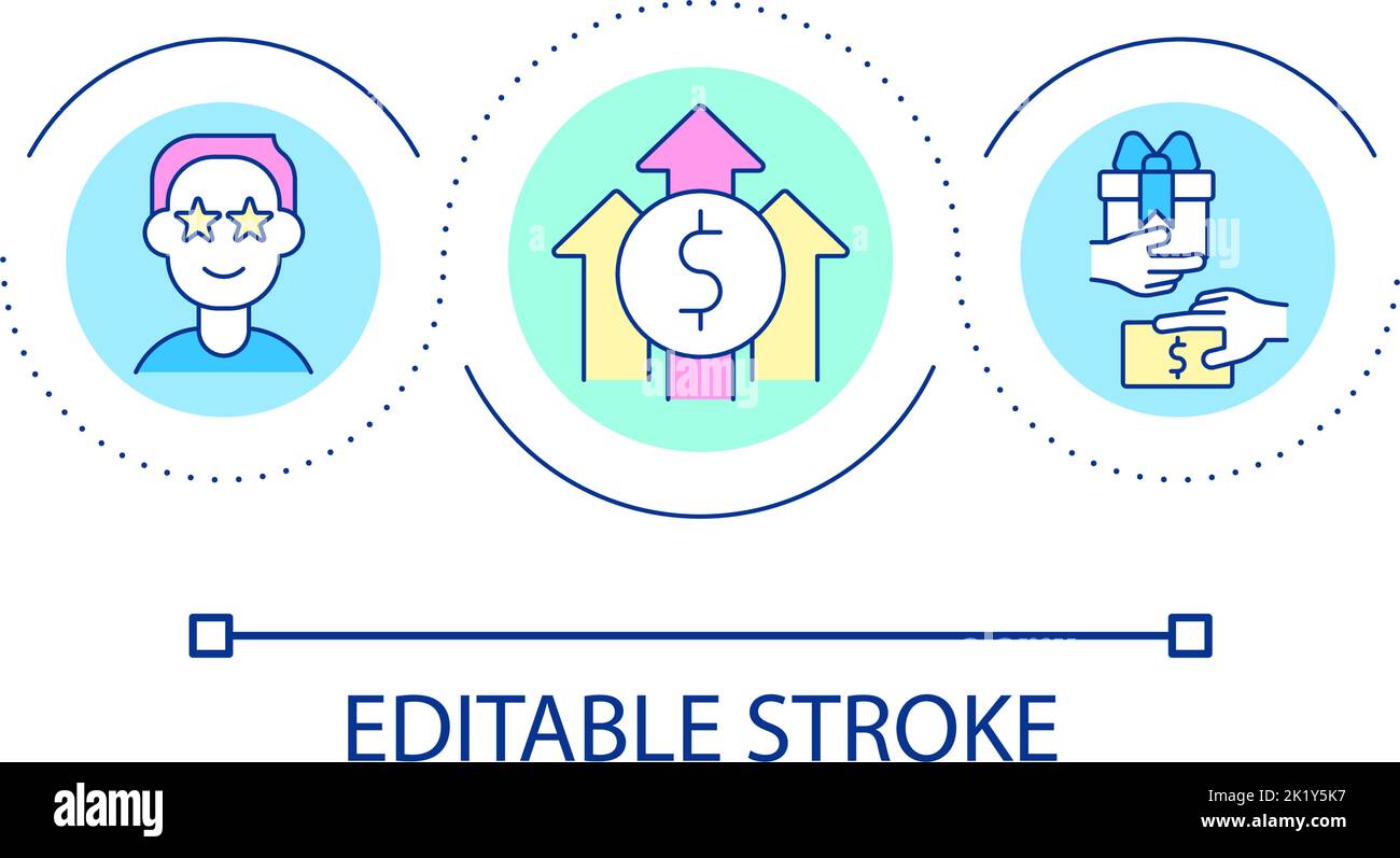 Financial incentives for customers loop concept icon Stock Vector Image ...