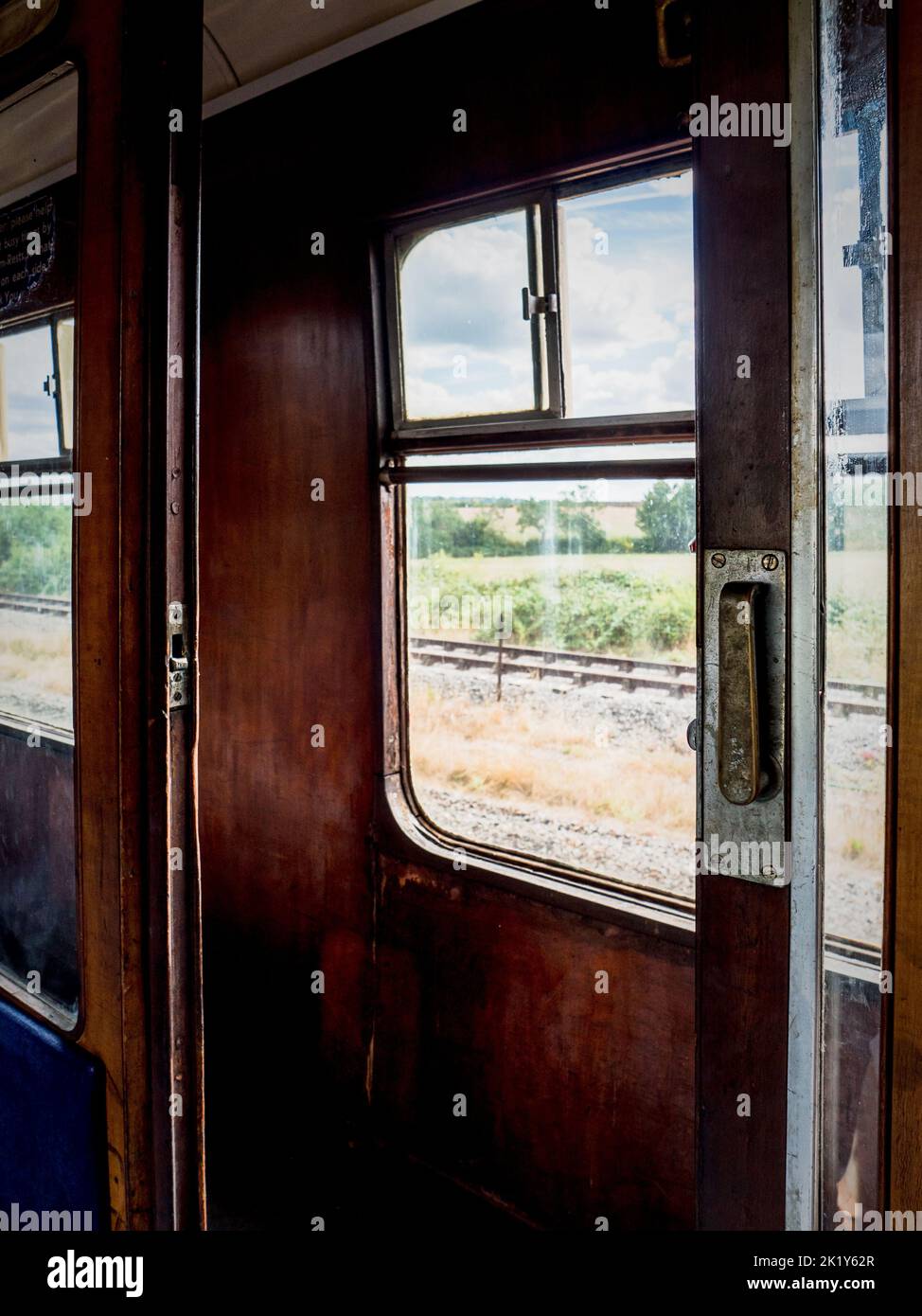 Old style 1950s passenger train compartments in carriages at Quainton ...