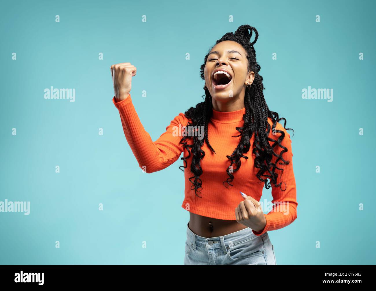 I won. Winning success happy woman celebrating being a winner. Dynamic ...