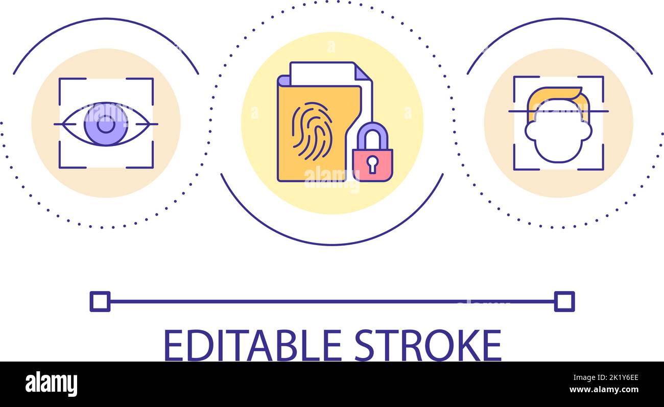 Biometric identification loop concept icon Stock Vector Image & Art - Alamy