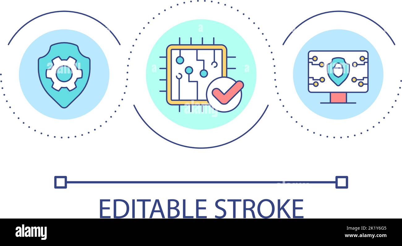 Cyber security technology loop concept icon Stock Vector Image & Art ...