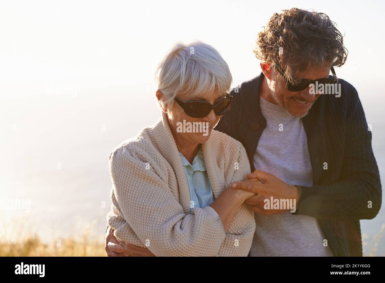 Walking through life hand in hand. Cropped view of a senior couple ...