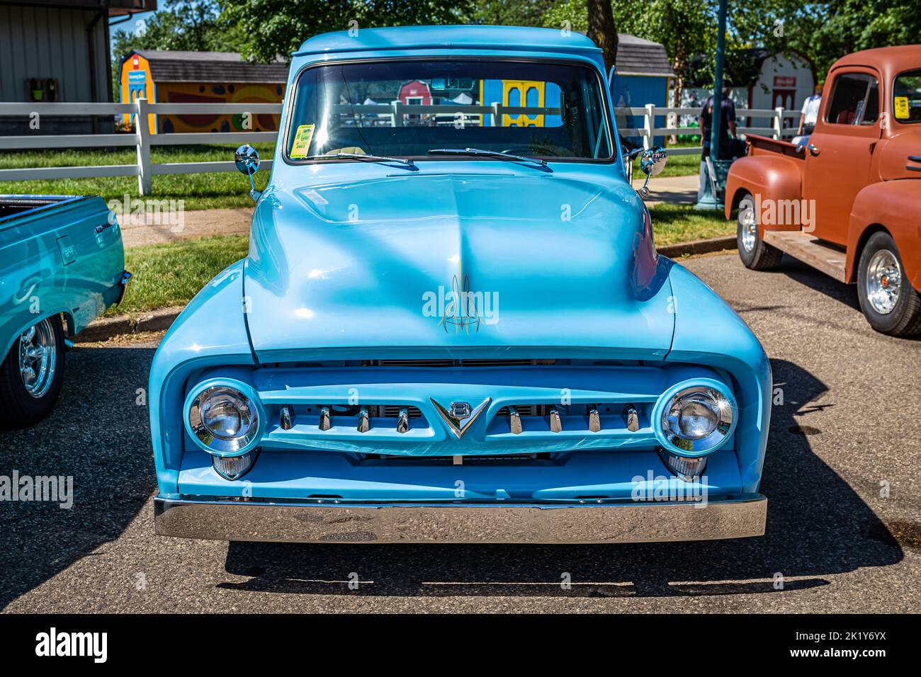 Falcon Heights, MN - June 18, 2022: High perspective front view of a ...