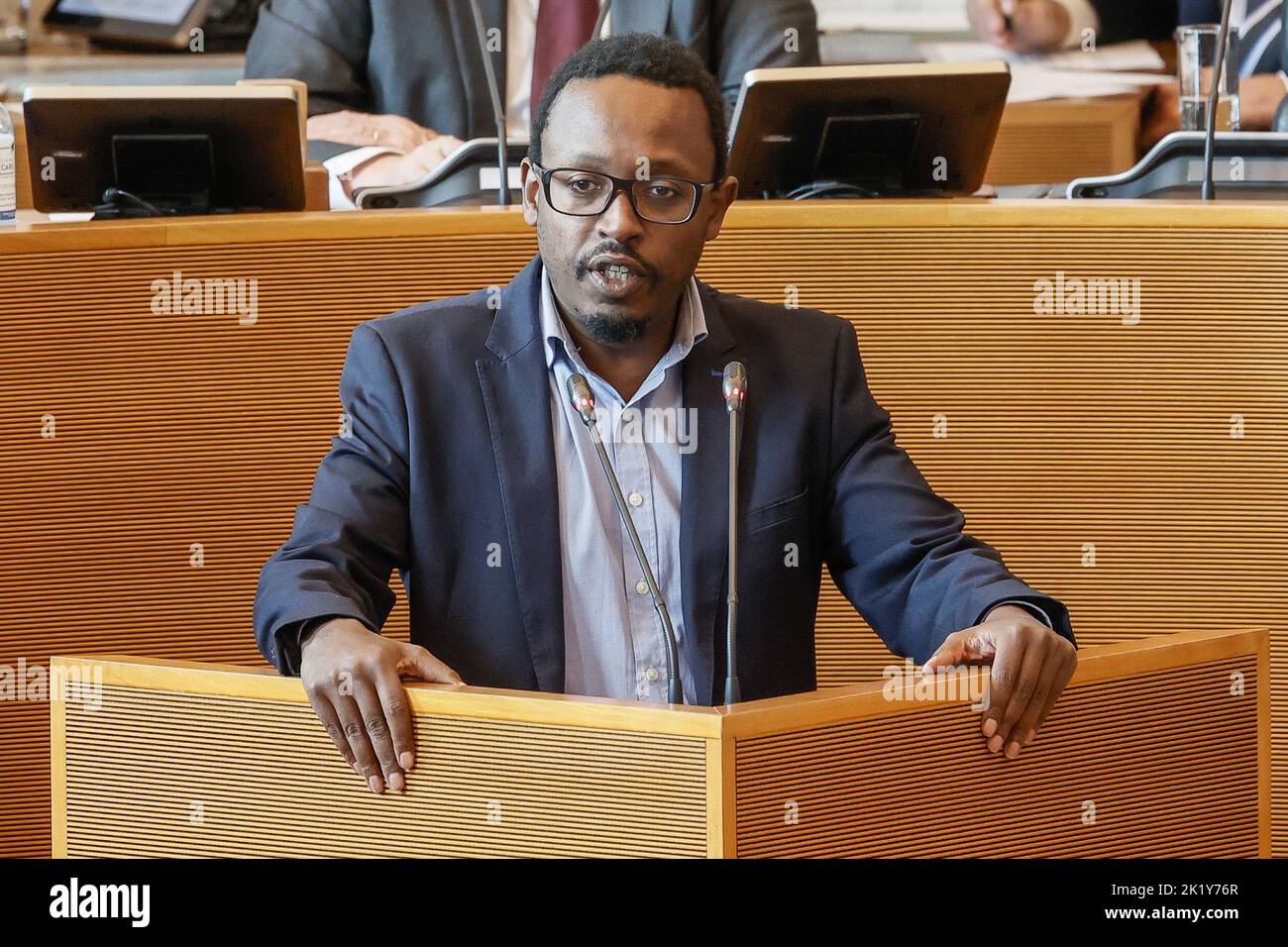 PTB's Germain Mugemangano pictured during a plenary session of the ...