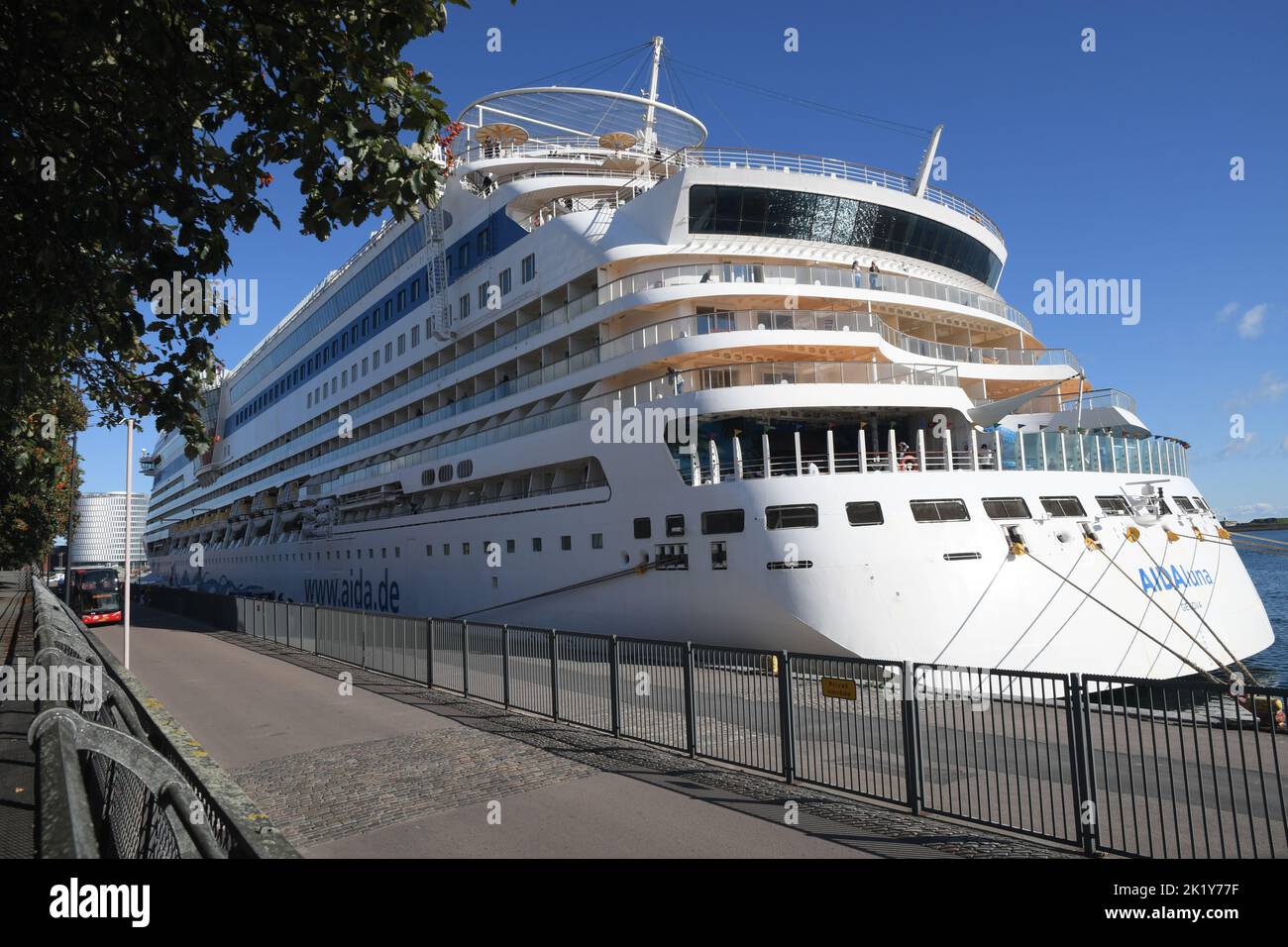Copenhagen -Denmark -21 Septmeber 2022- AIDA Luna cruise ship is duck in danish capital ...