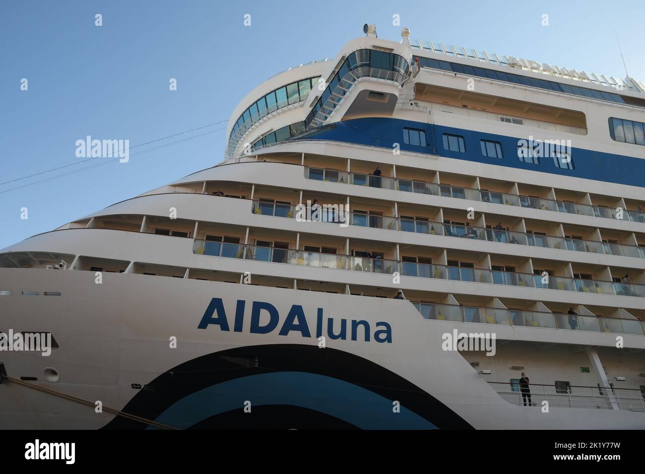 Copenhagen -Denmark -21 Septmeber 2022- AIDA Luna cruise ship is duck ...