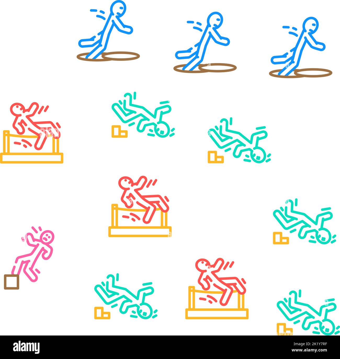 accident injury man person vector seamless pattern Stock Vector Image ...