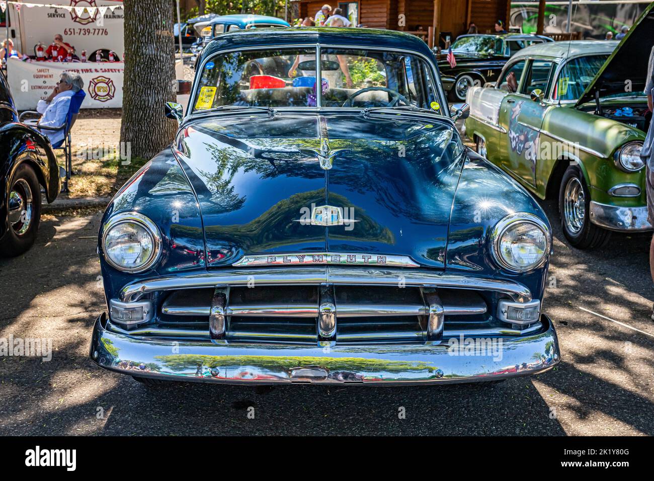 Falcon Heights, MN - June 18, 2022: High perspective front view of a ...
